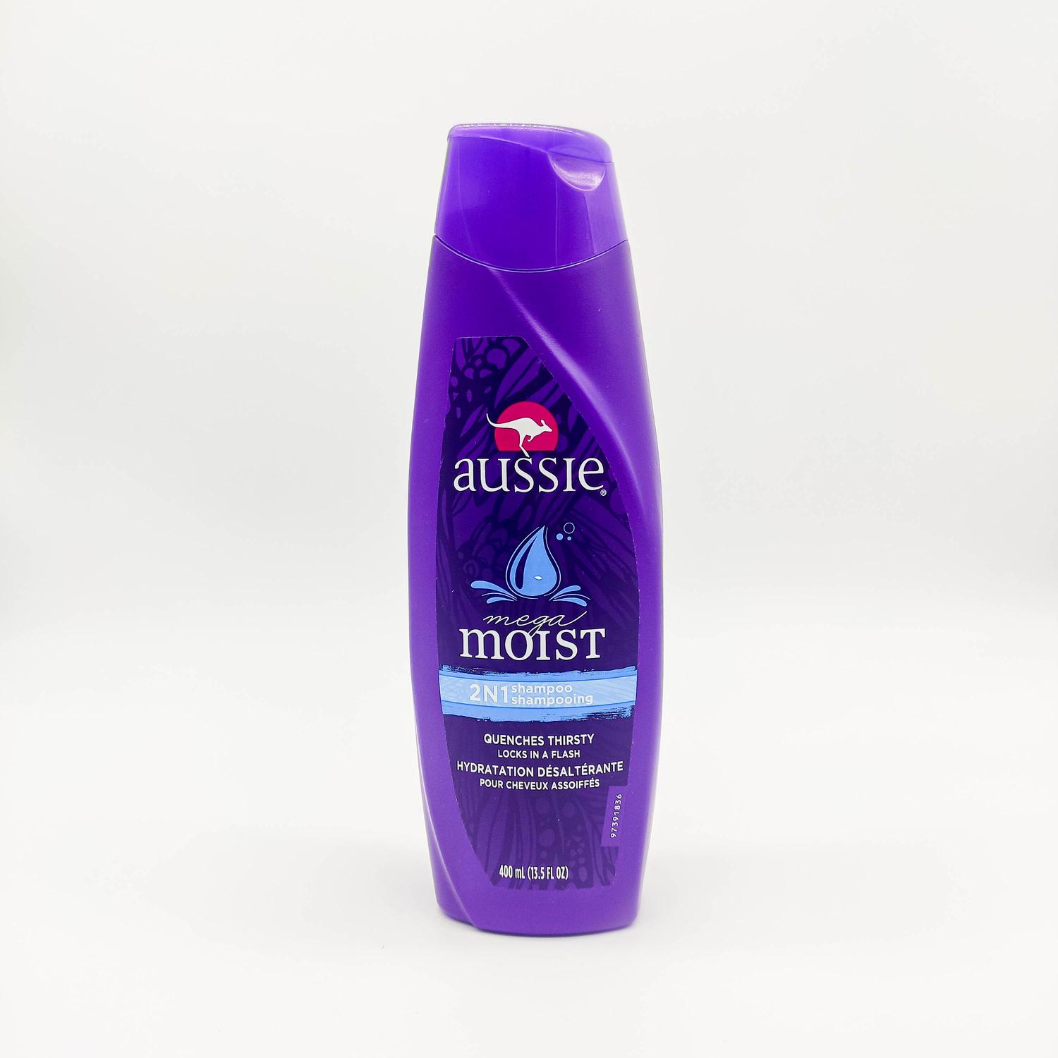 AUSSIE MEGA MOIST 2N1 SHAMPOO Caja con 6 piezas de 400 ml cada una ...